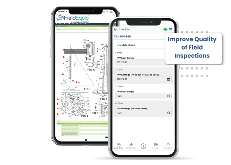 Field Service Inspection Software for Equipment Parts Job Site