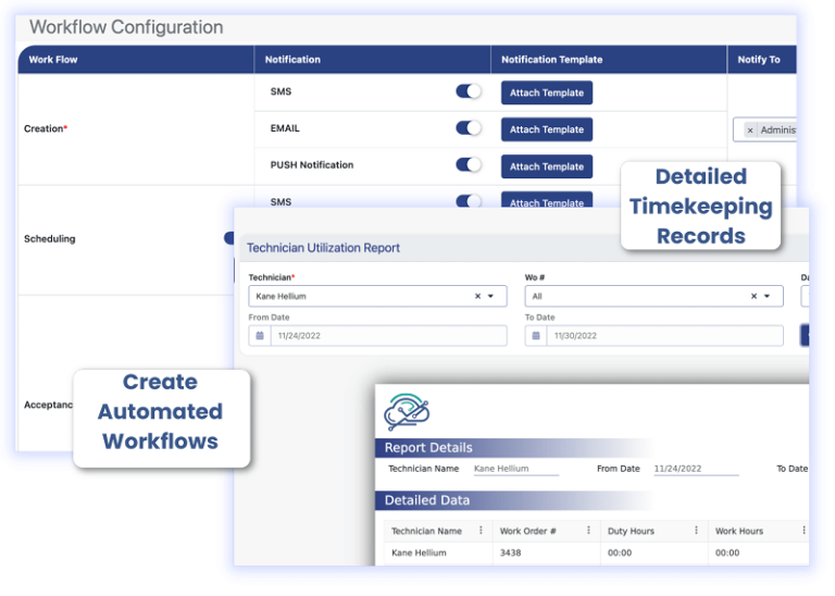 Field Service Technician Time Tracking Software with TimeSheet