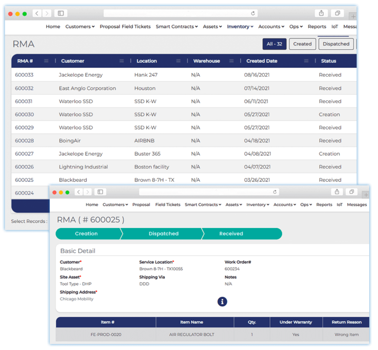 Spare Parts Inventory Management Software for Field Service