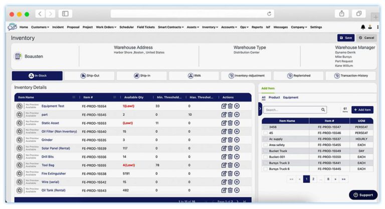 Spare Parts Inventory Management Software for Field Service