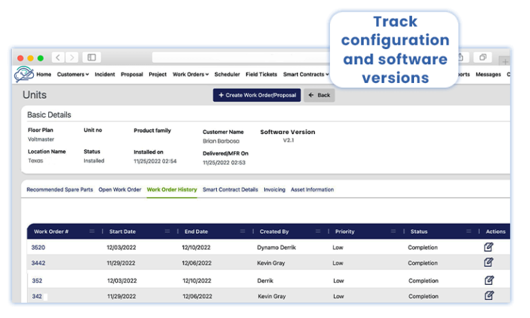 Equipment Service Tracking Software for Maintenance Conditions