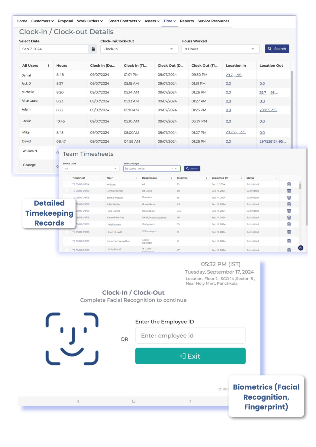Field Service Technician Time Tracking Software with TimeSheet