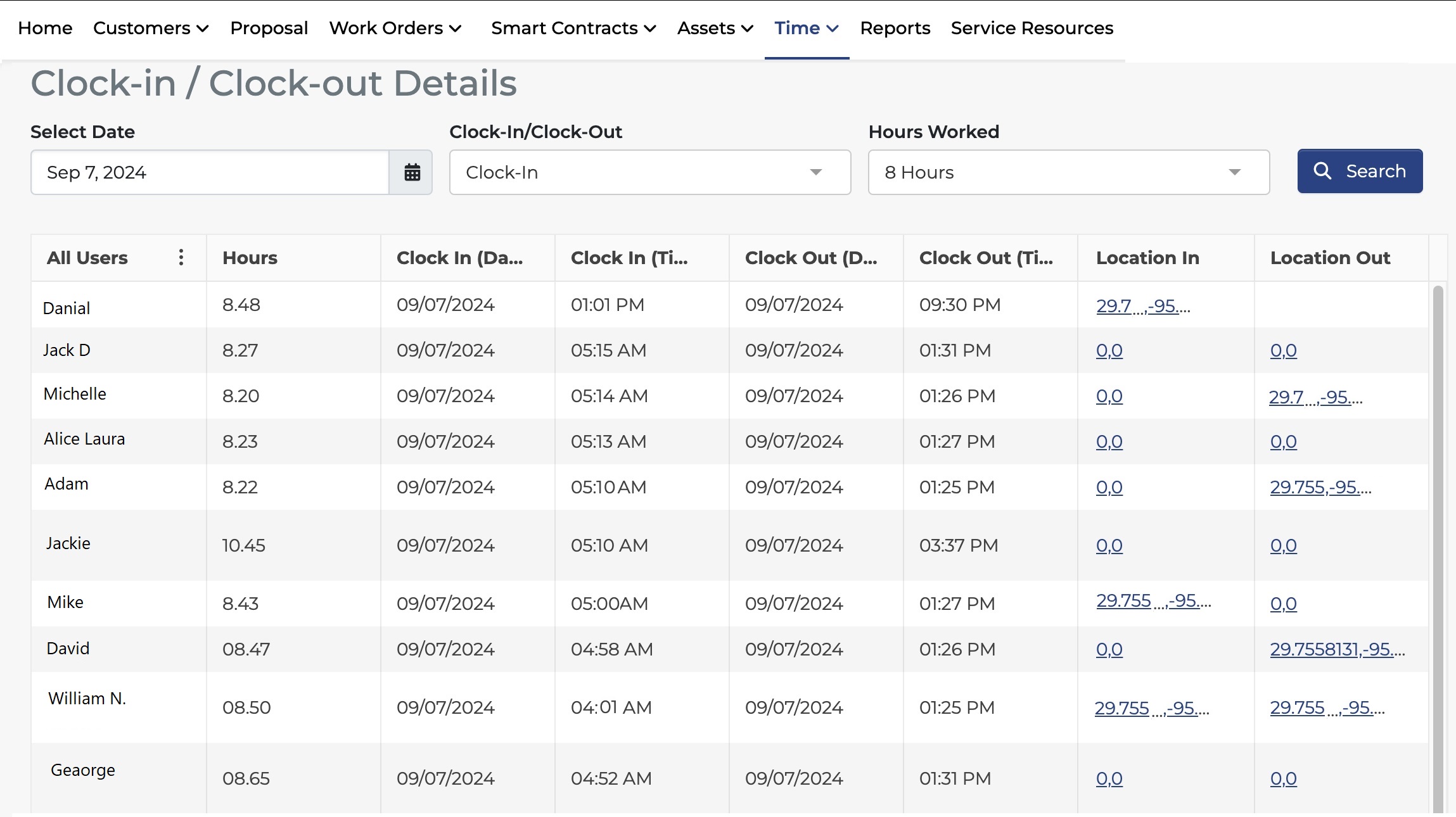 Field Service Technician Time Tracking Software with TimeSheet