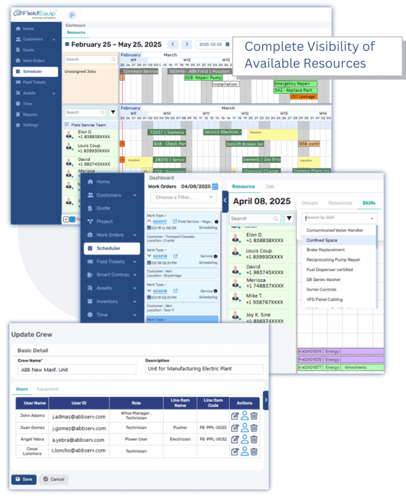 Field Force Scheduling Software Dispatch Service Technicians